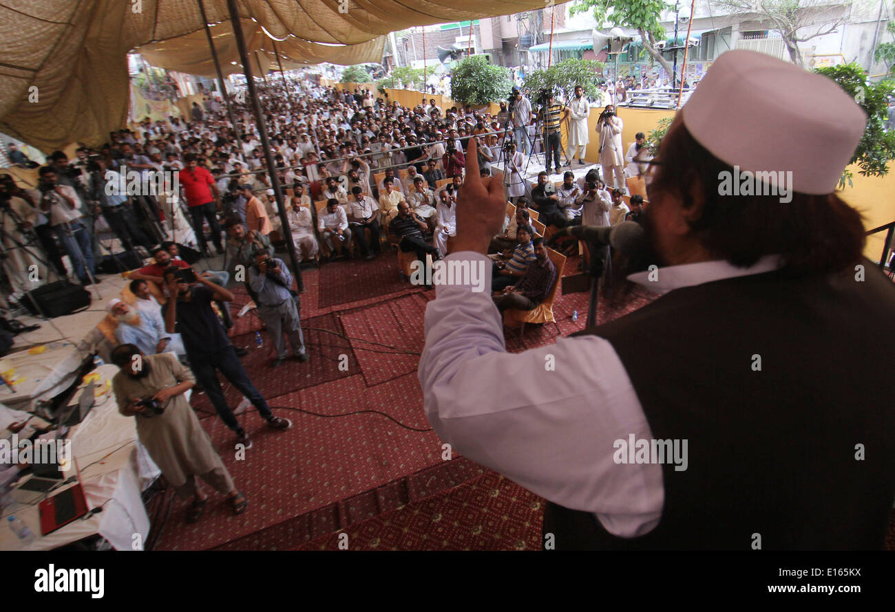 Lahore, Pakistan. 23rd May, 2014. Hafiz Saeed, head of the Pakistani ...
