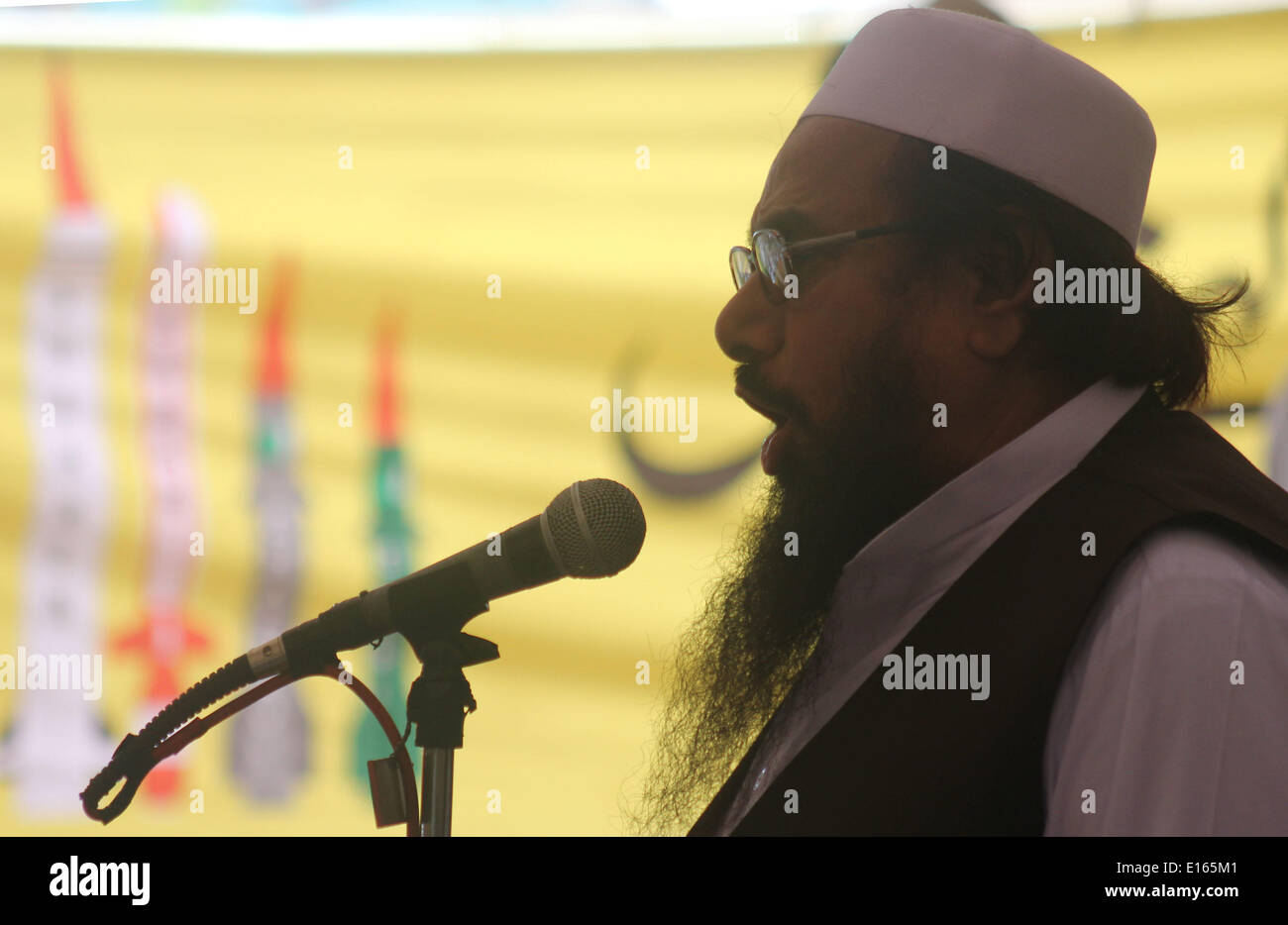 Lahore, Pakistan. 23rd May, 2014. Hafiz Saeed, head of the Pakistani ...