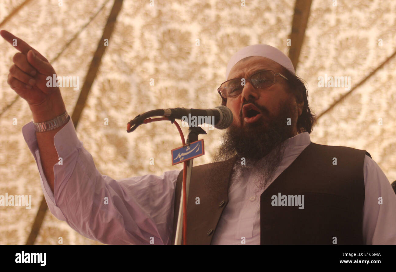 Lahore, Pakistan. 23rd May, 2014. Hafiz Saeed, head of the Pakistani ...