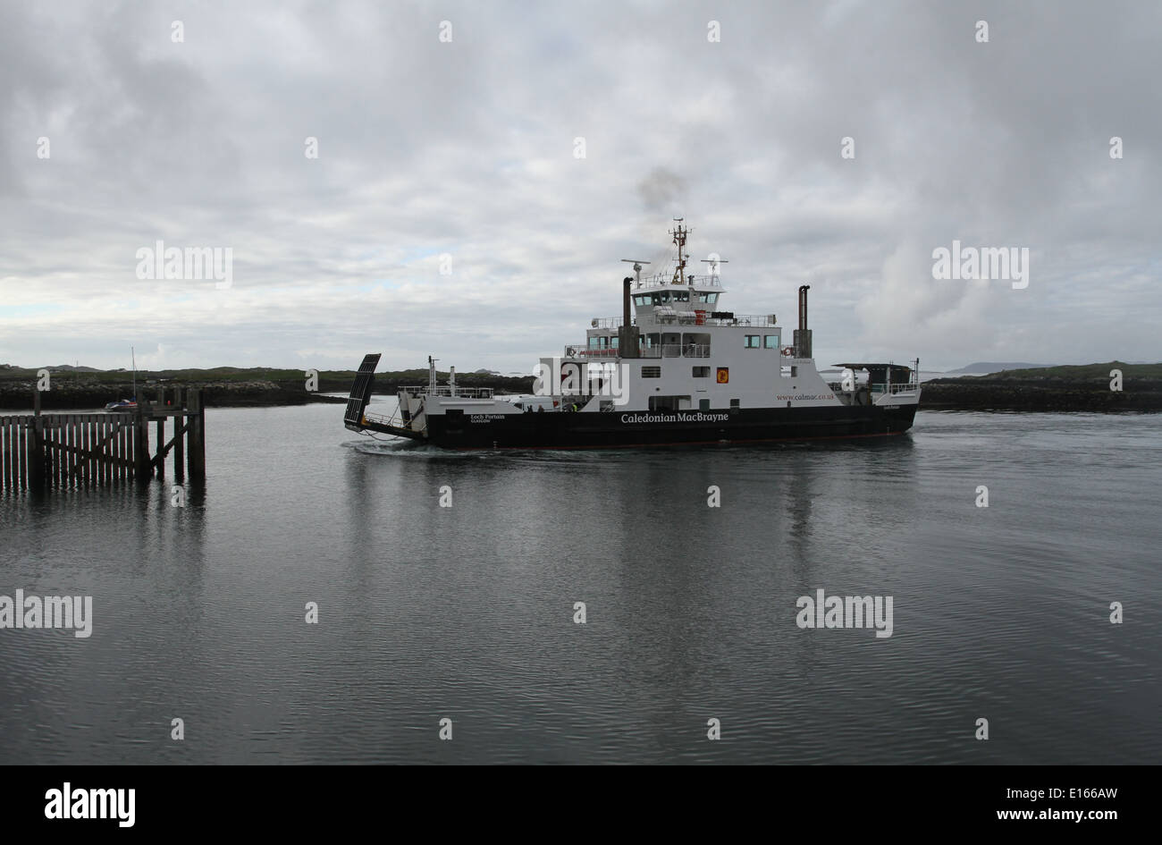 Calmac ferry MV Loch Portain arriving Leverburgh Isle of Harris ...