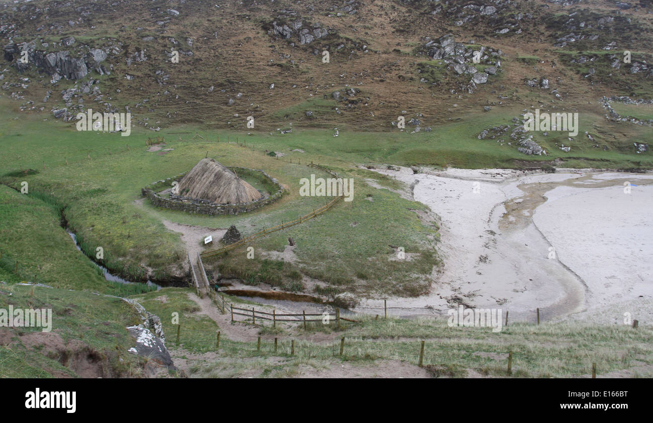 Bosta Iron age house Great Bernera Scotland May 2014 Stock Photo - Alamy