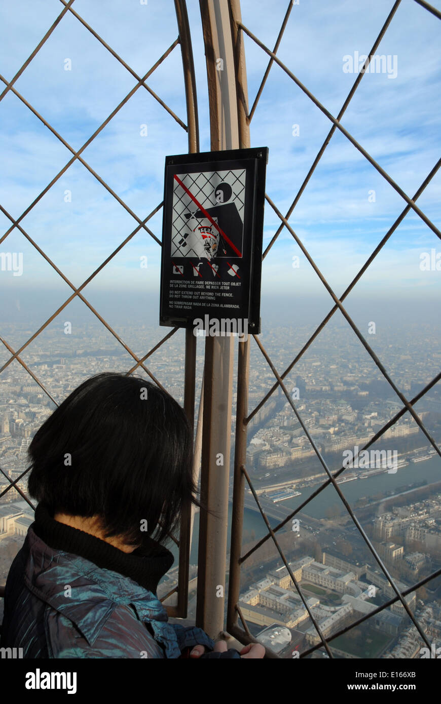 No Throwing Litter from the Tower, Eiffel, Tower, Paris, France Stock ...