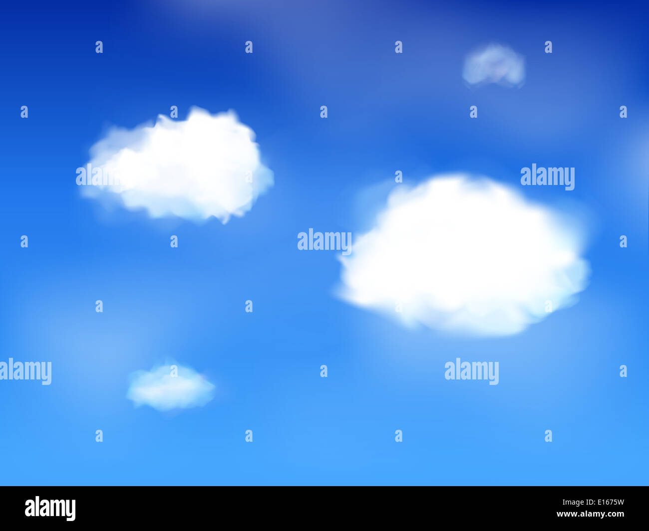 Blue skyscape with white fluffy clouds Stock Photo - Alamy