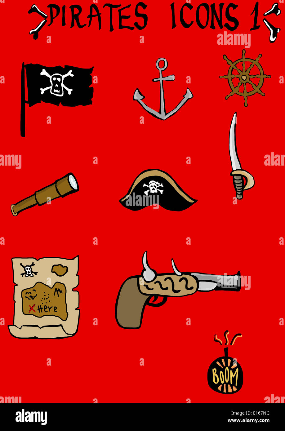 Pirates icons 1 Stock Photo - Alamy