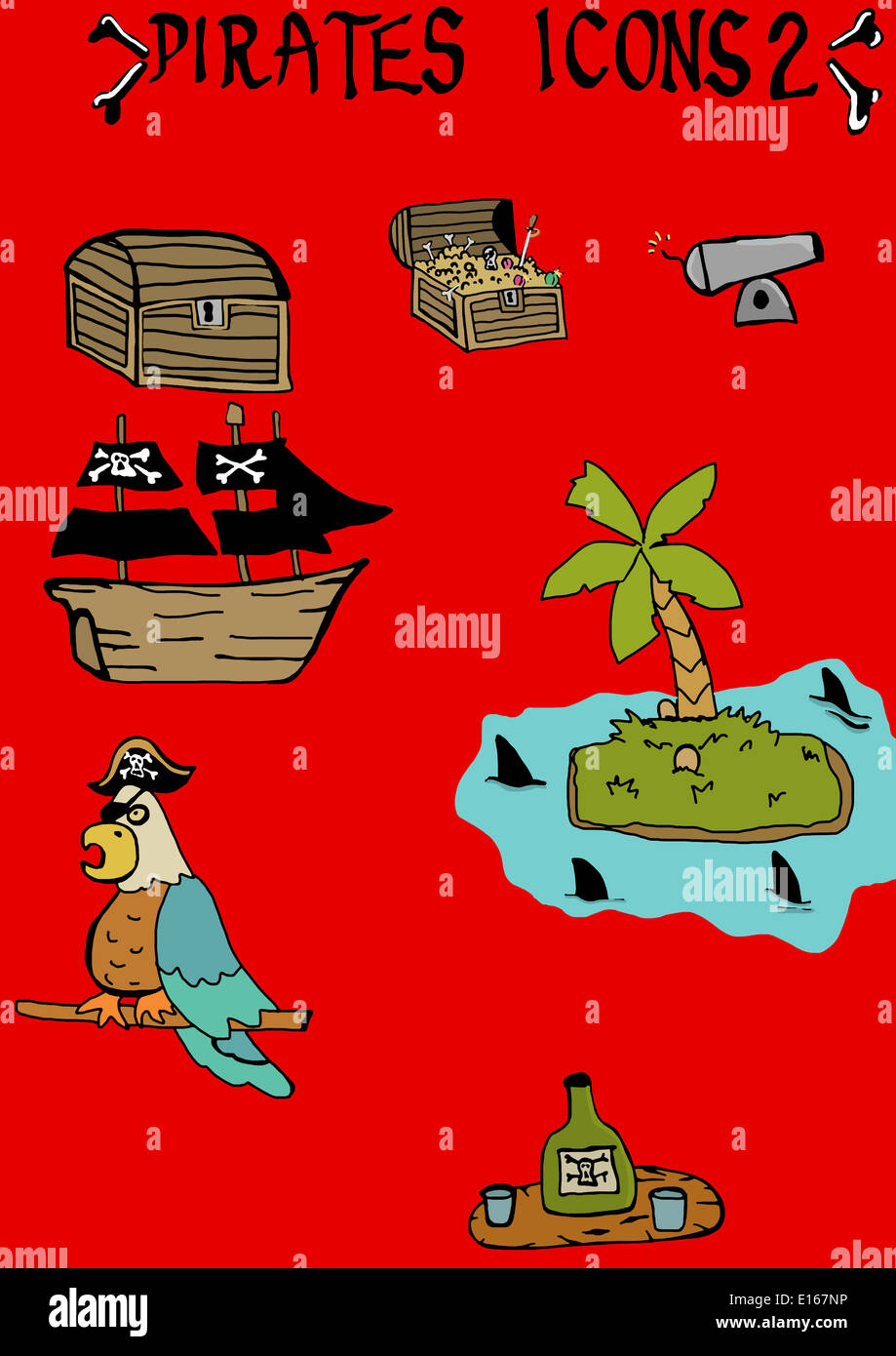 Pirates icons 2 Stock Photo - Alamy