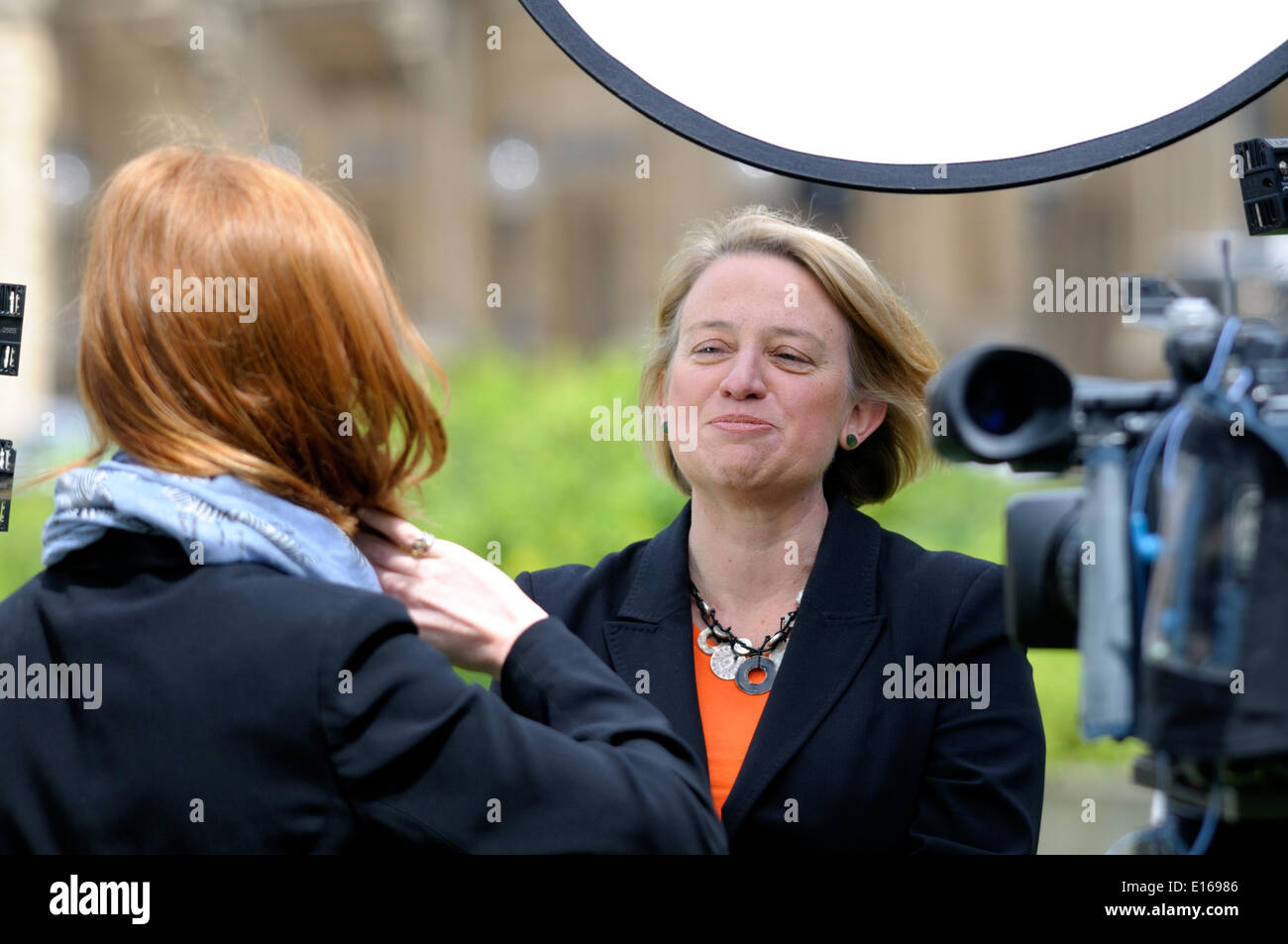 Natalie Bennett, leader of the Green Party of England and Wales, giving ...