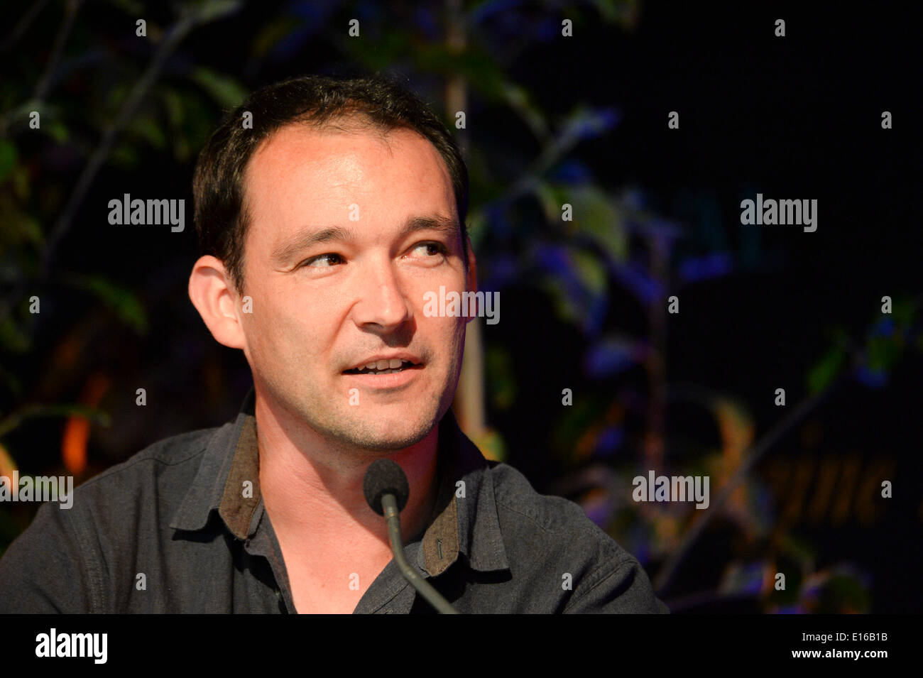 Hay on Wye, Wales UK, Saturday 24 May 2014 Welsh poet and novelis CYNAN ...