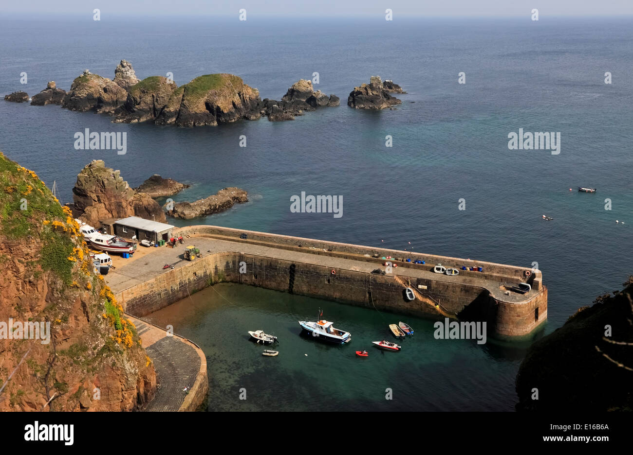 9263. Le Creux Harbour, Sark, Channel Islands, UK, Europe Stock Photo ...