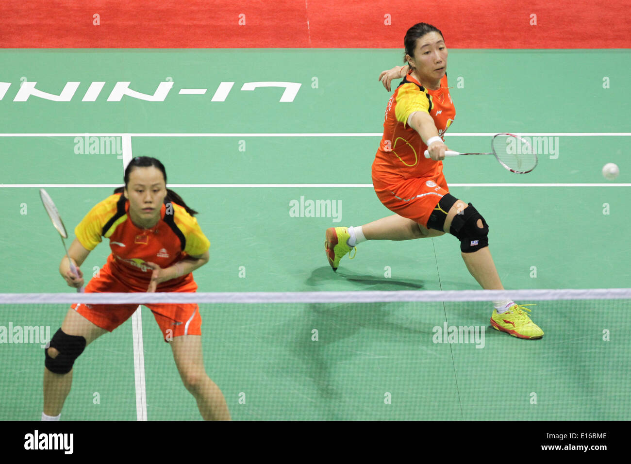 New Delhi, India. 24th May, 2014. China's Zhao Yunlei (L)/Wang Xiaoli ...