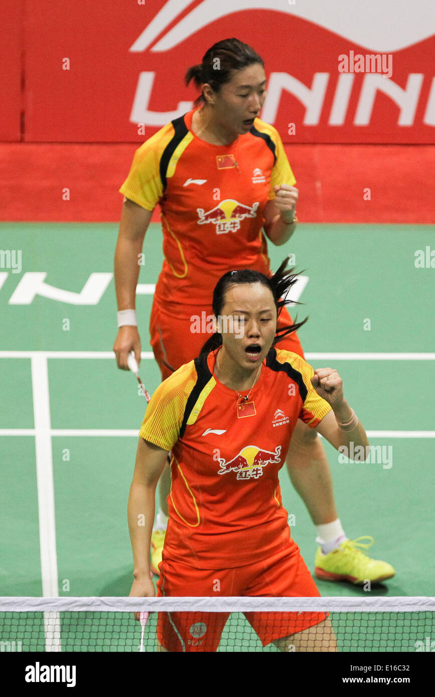New Delhi, India. 24th May, 2014. China's Zhao Yunlei (bottom)/Wang ...