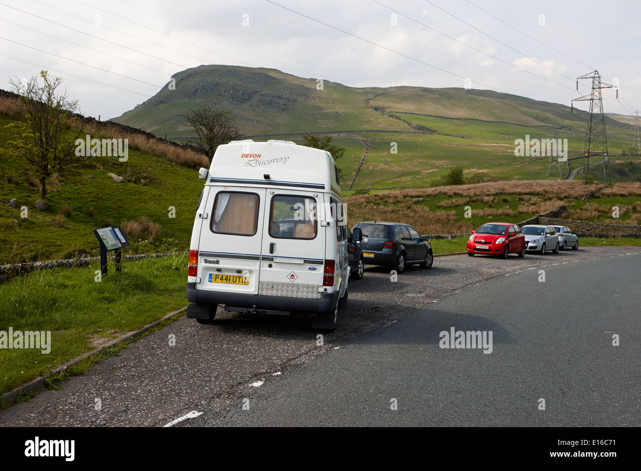 old ford transit campervan parked in layby on the a6 borrowdale valley ...