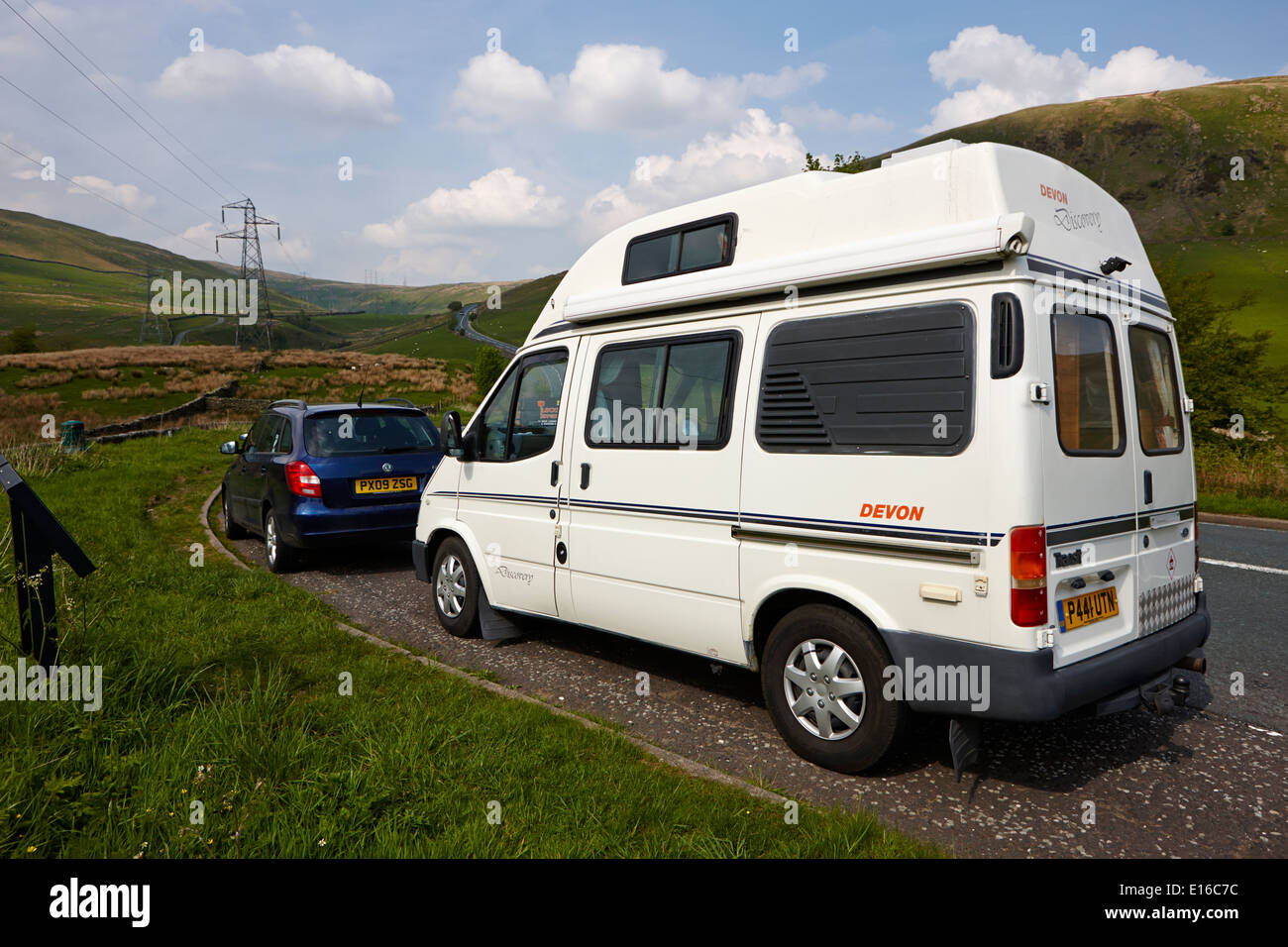 old ford transit campervan parked in layby on the a6 borrowdale valley ...