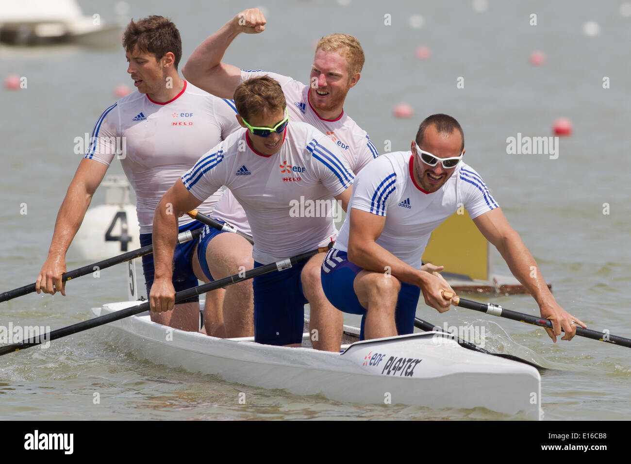 Szeged, Hungary. 24th May, 2014. - Mathieu Beugnet, Romain Beugnet, Adrien Bart and Stephane ...