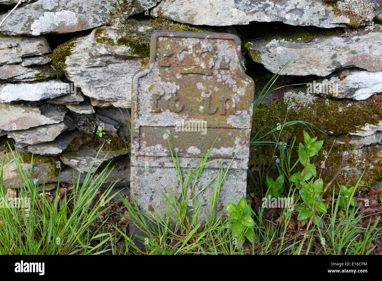 old cast iron gpo cable junction marker post in feet and inches on the ...