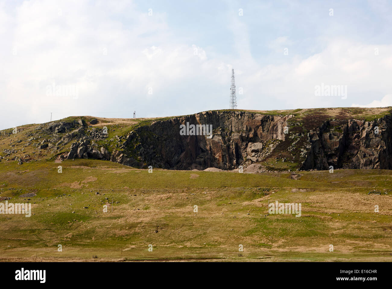 old pink granite quarry and telecommunications mast at shap fell ...