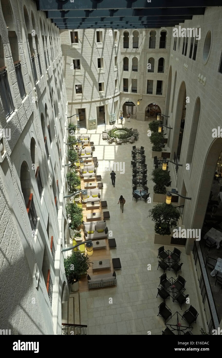 Inner courtyard in Waldorf Astoria Jerusalem Hotel in downtown ...