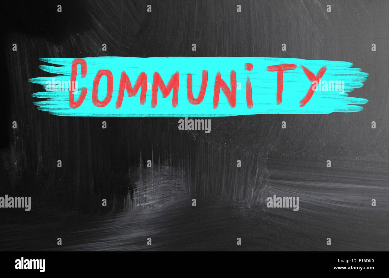 community handwritten with chalk on a blackboard Stock Photo - Alamy