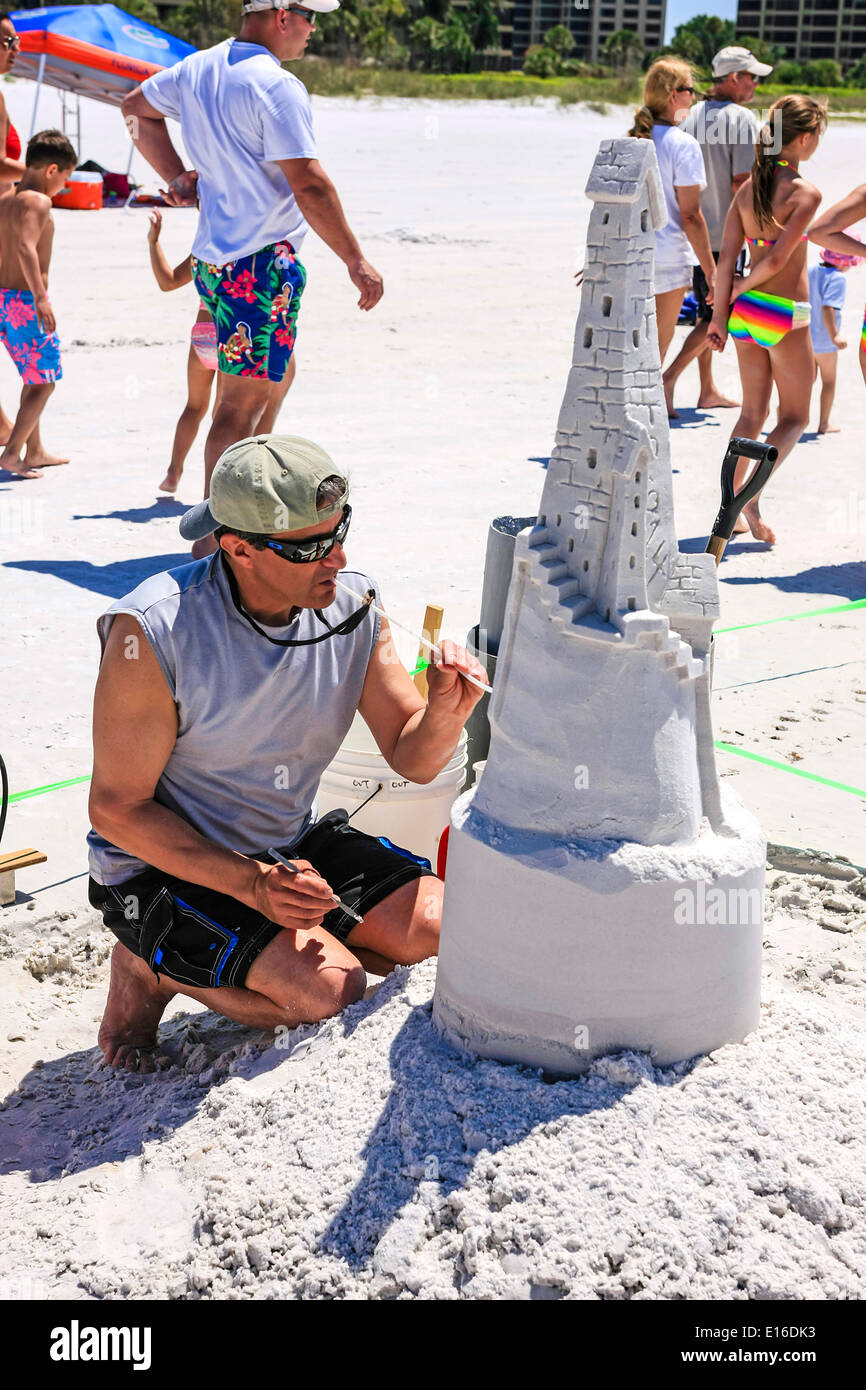 People making a sand sculpture at the annual Siesta Key beach ...