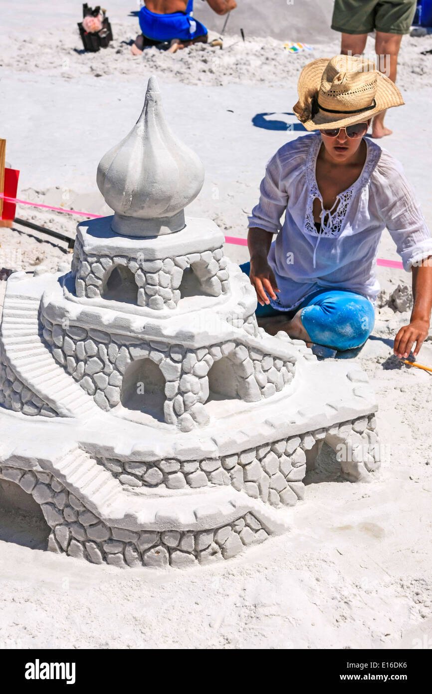 People making a sand sculpture at the annual Siesta Key beach ...