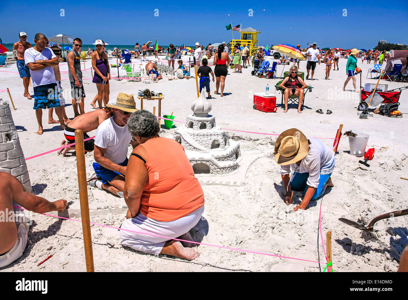 People making a sand sculpture at the annual Siesta Key beach ...