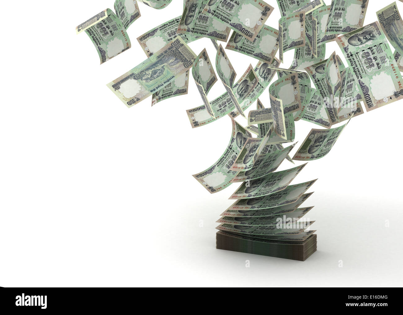 Flying Indian Rupee (isolated with clipping path Stock Photo - Alamy