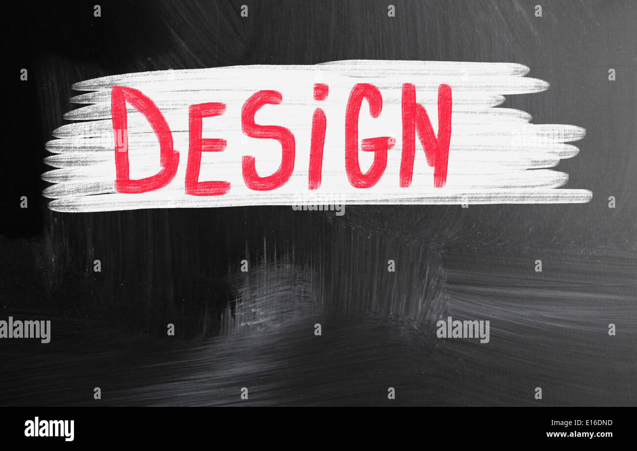 design handwritten with chalk on a blackboard Stock Photo - Alamy