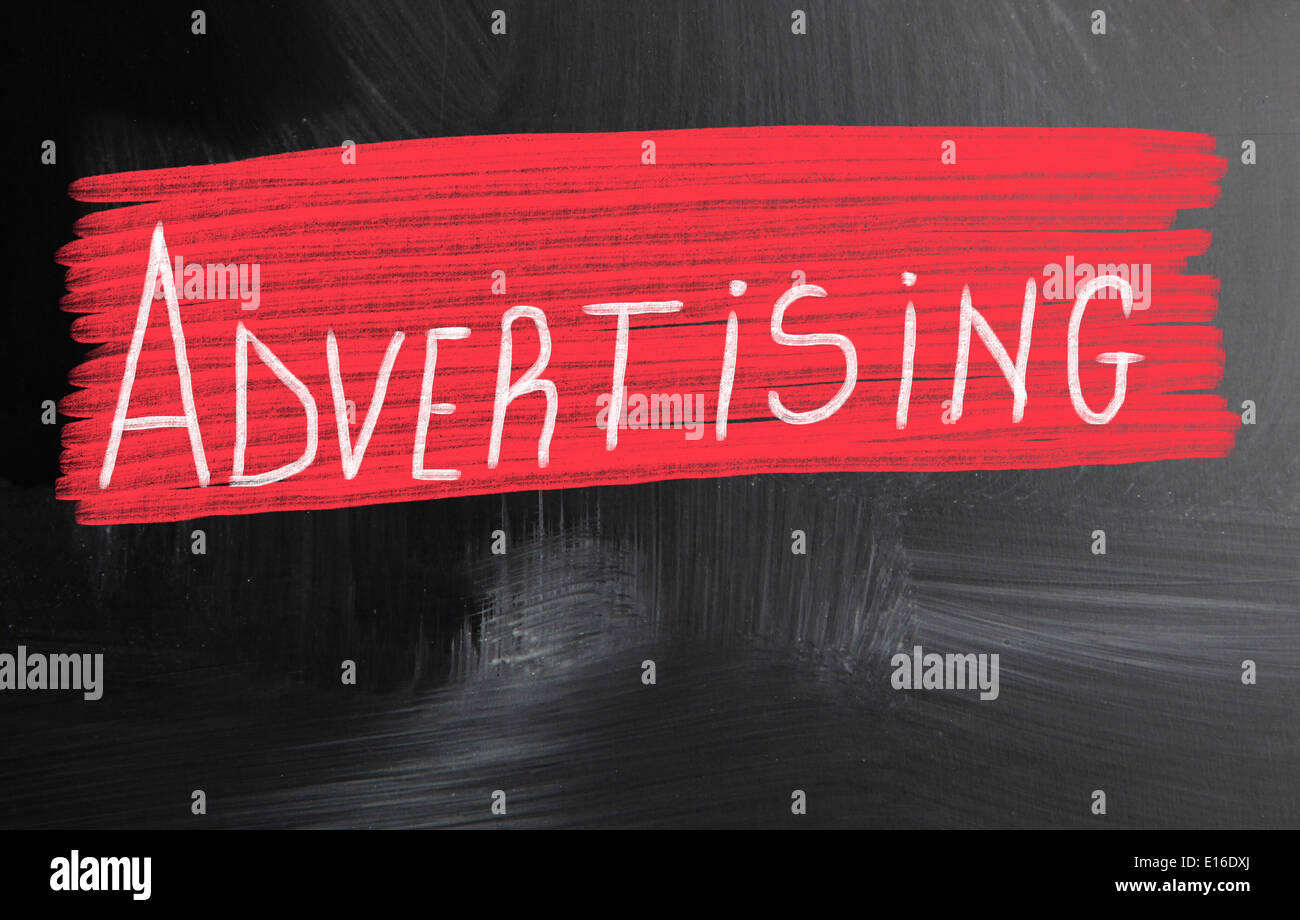 advertising handwritten with chalk on a blackboard Stock Photo - Alamy