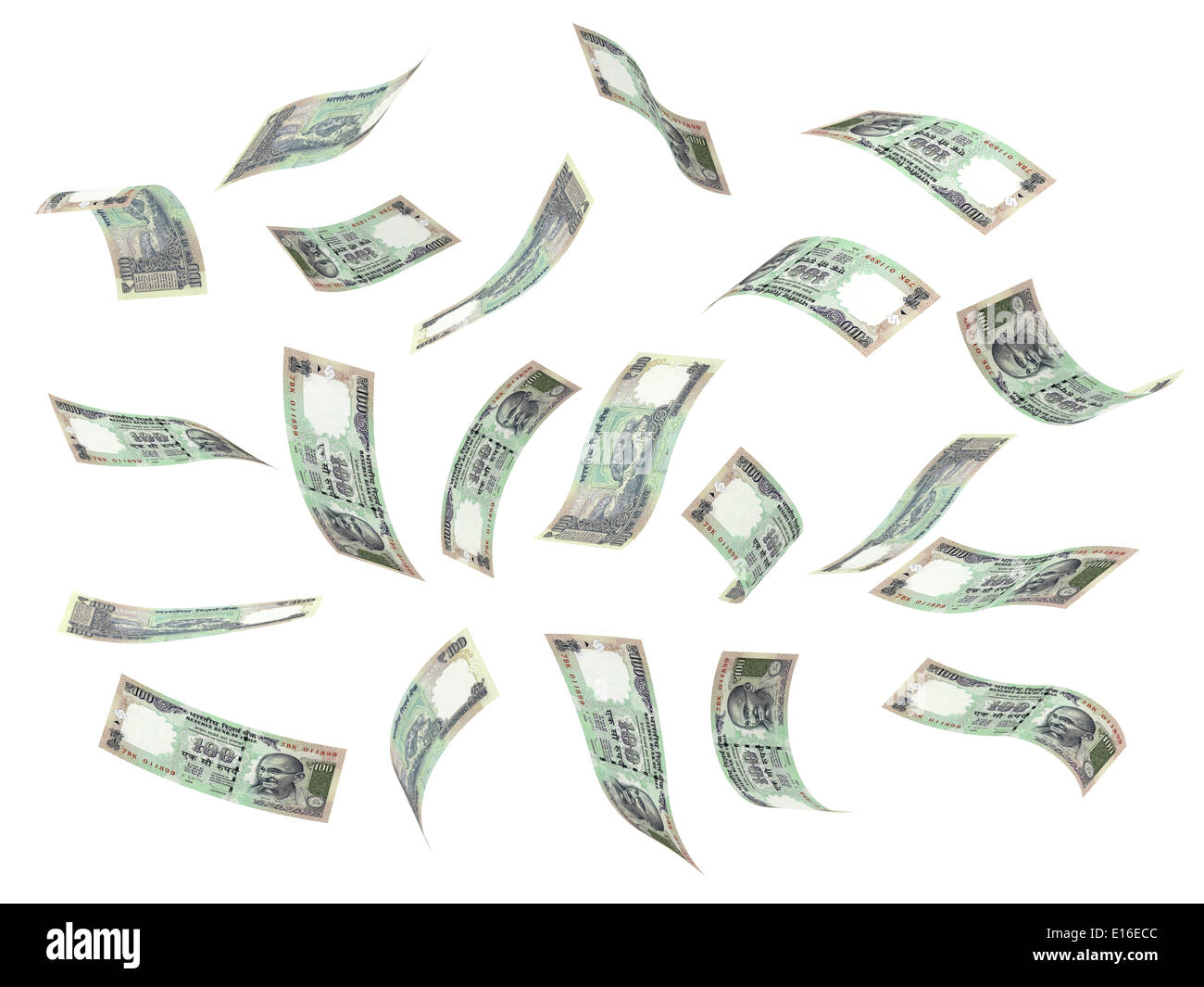 Flying Indian Rupee (isolated with clipping path Stock Photo - Alamy