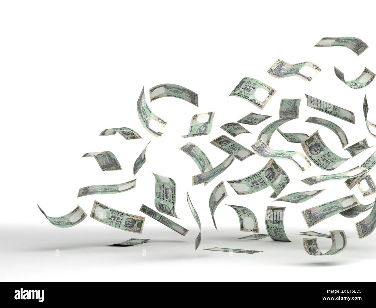 Flying Indian Rupee (isolated with clipping path Stock Photo - Alamy