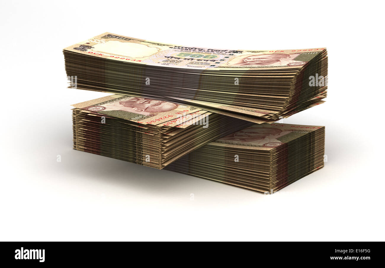 Stack of Indian Rupee Stock Photo - Alamy