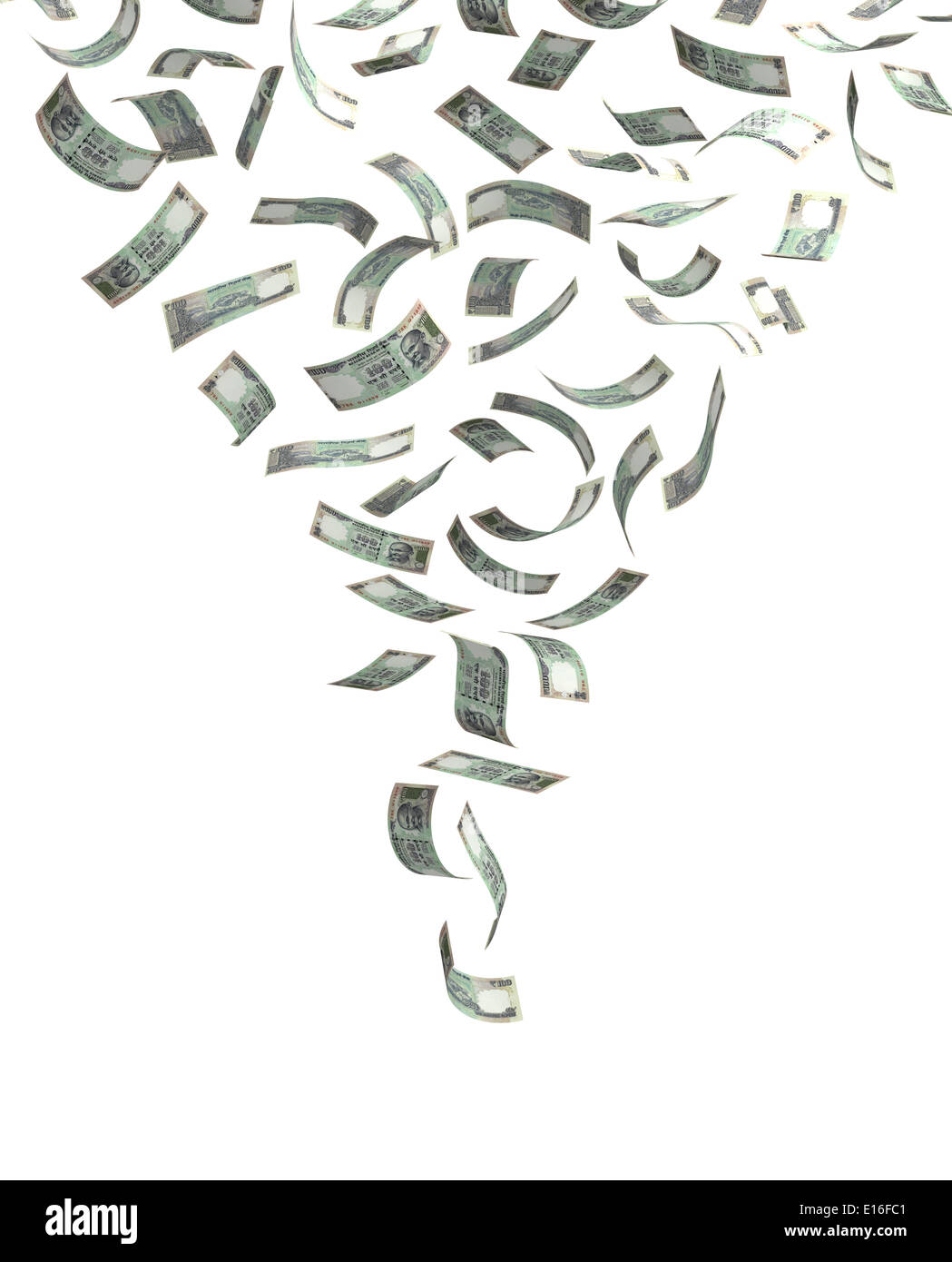 Flying Indian Rupee (isolated with clipping path Stock Photo - Alamy