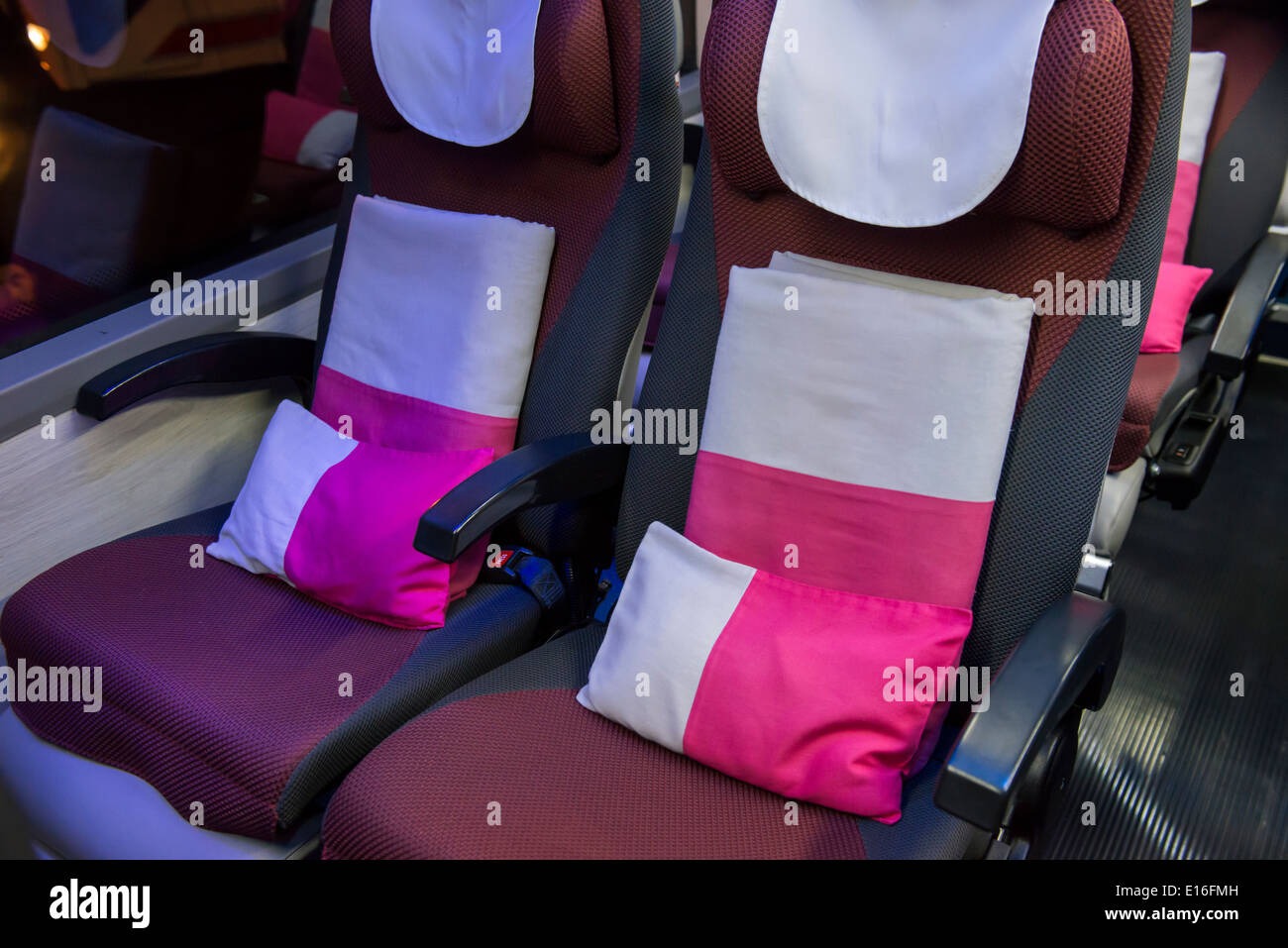 Double deck VIP bus from Bangkok to Chiang Mai, Thailand Stock Photo ...