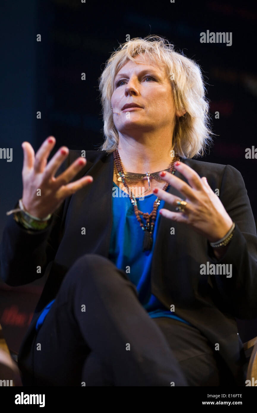Jennifer Saunders speaking about her autobiography "Bonkers" on stage ...