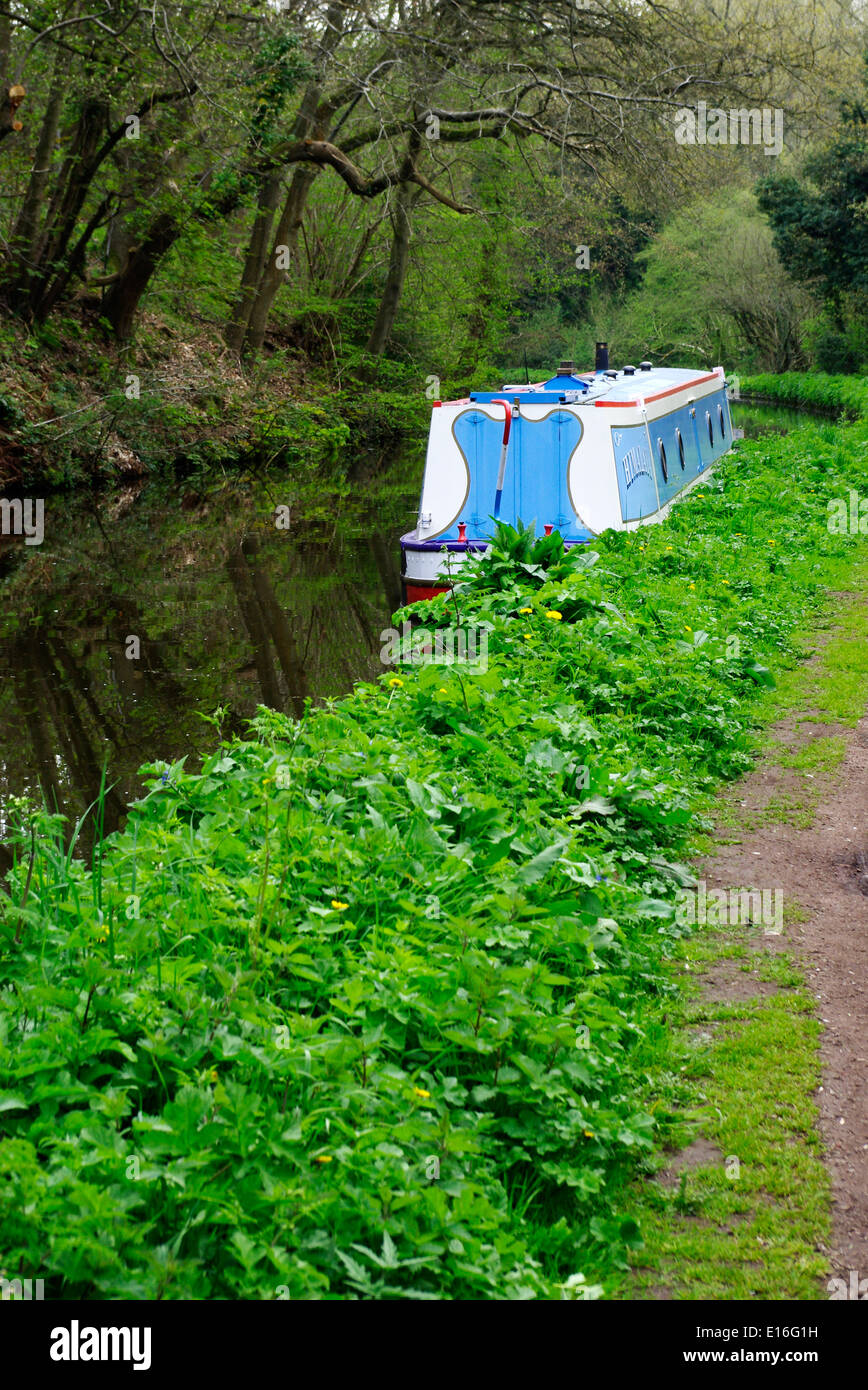 Blue narrowboat hi-res stock photography and images - Alamy