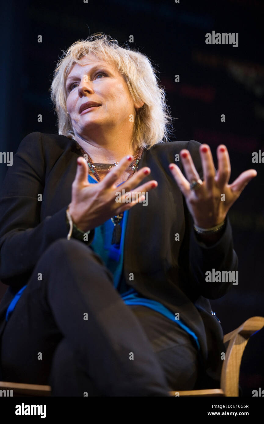 Jennifer Saunders speaking about her autobiography "Bonkers" on stage ...