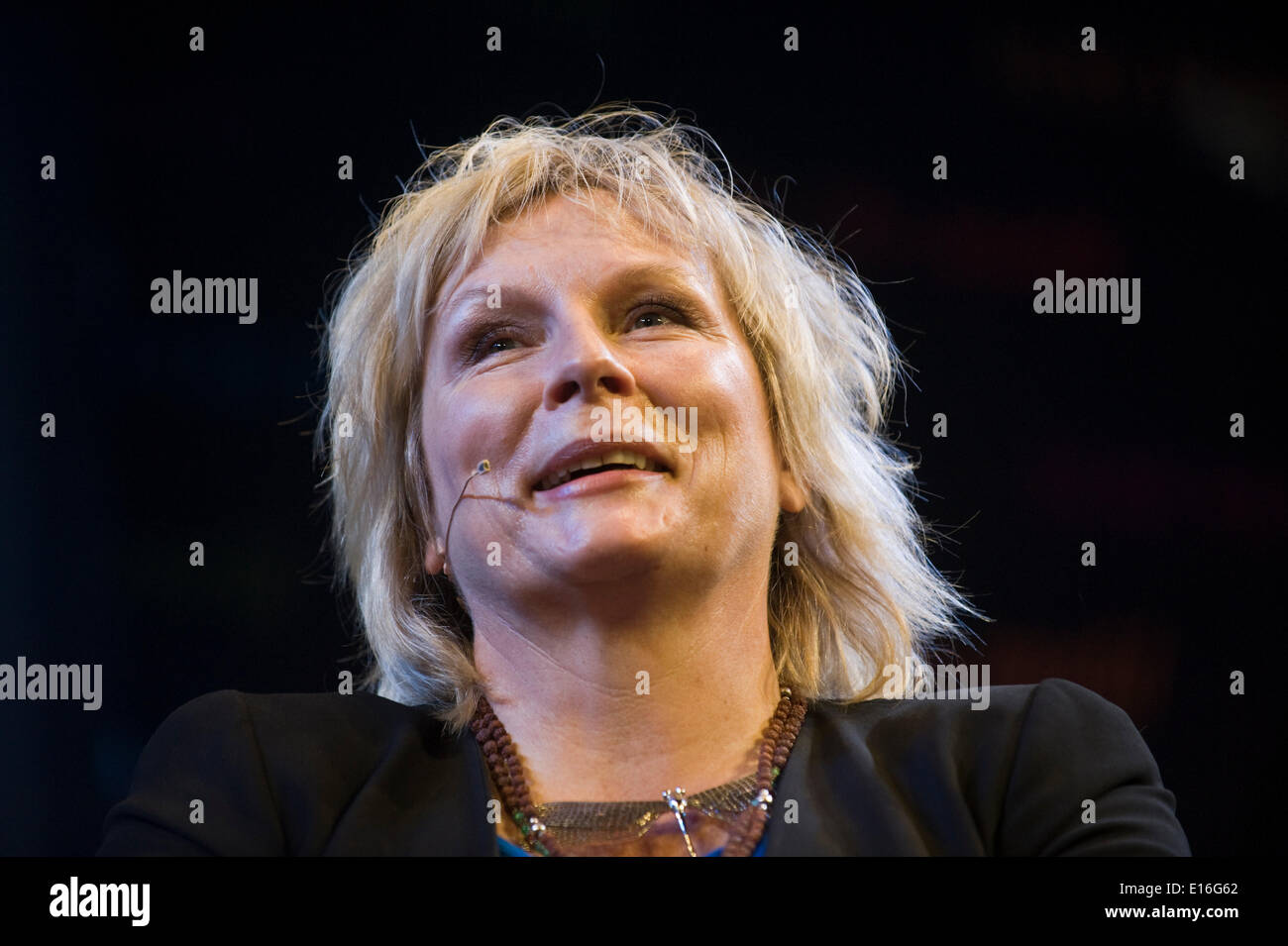 Jennifer Saunders speaking about her autobiography "Bonkers" on stage ...