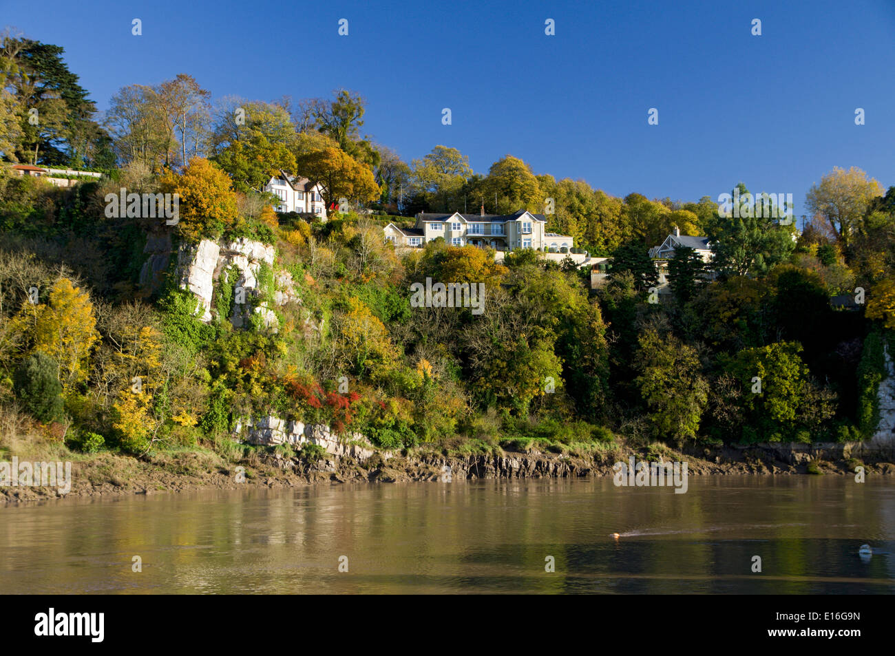 River Wye showing the English side of the river from the Welsh side ...
