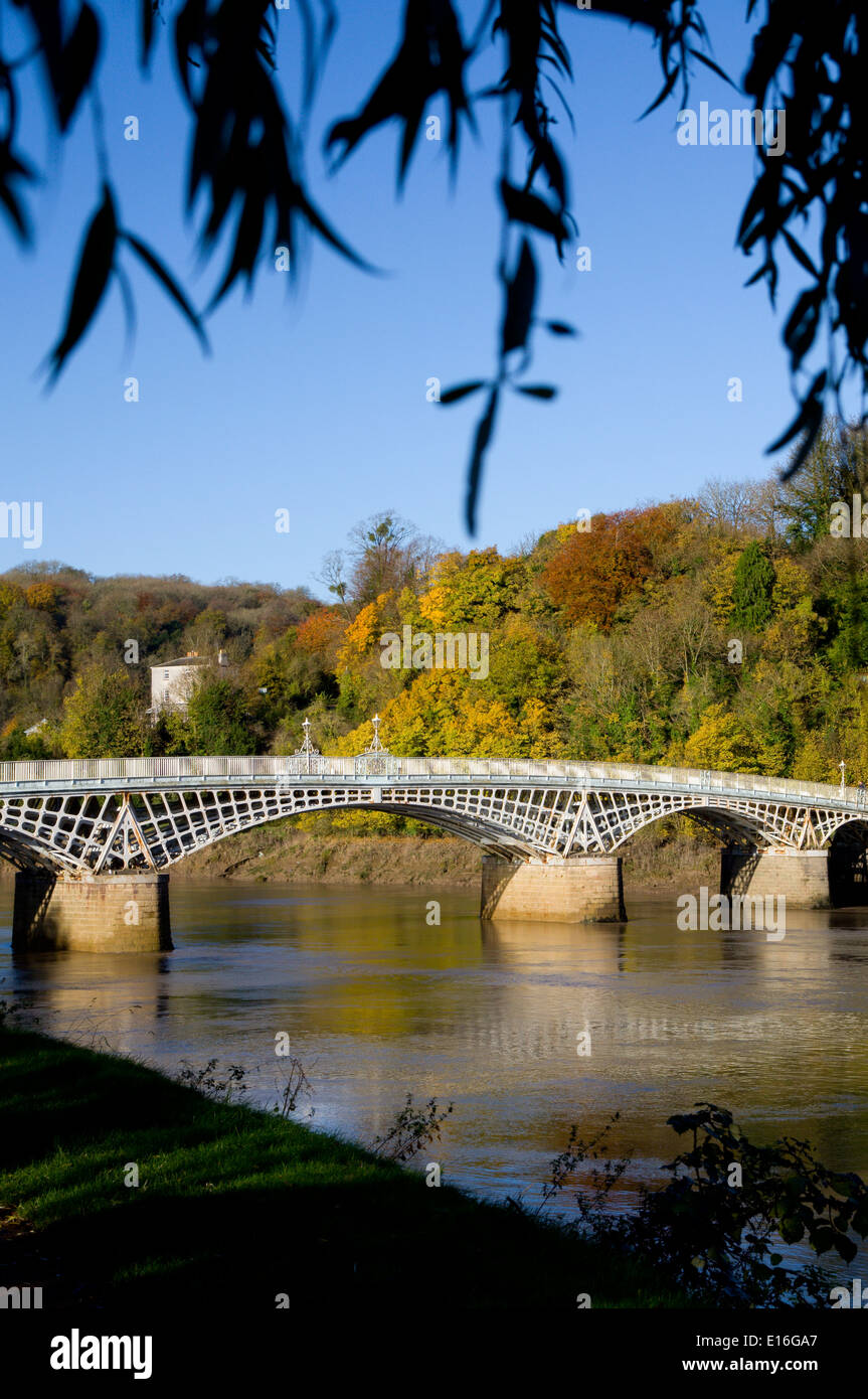 Historic Chepstow Bridge spanning the River Wye between England and ...
