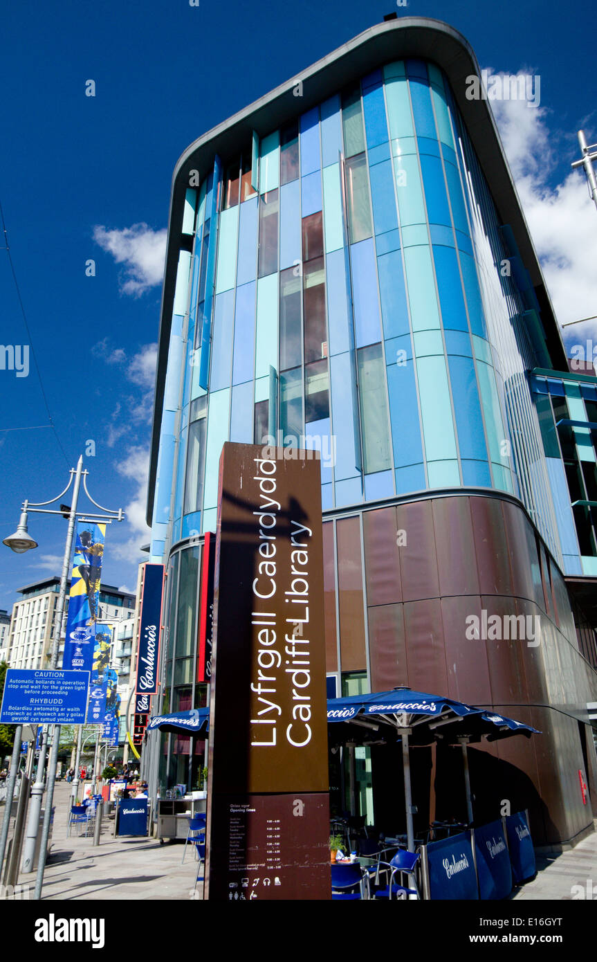 Cardiff Central Library, Hayes Place, Cardiff, Wales, UK Stock Photo ...