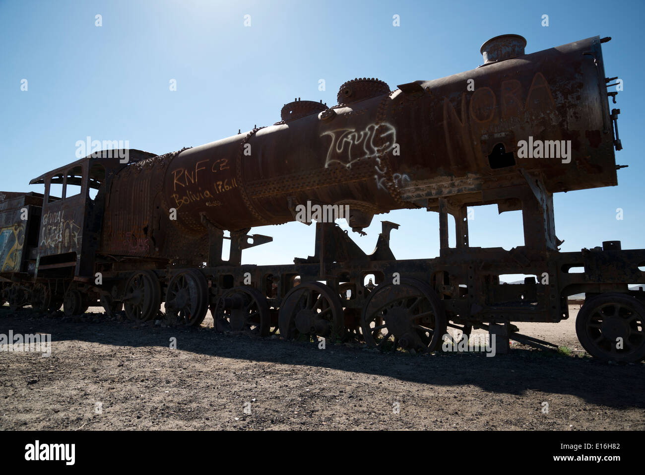 Train "cemetery" near Uyuni, Bolivia Stock Photo - Alamy