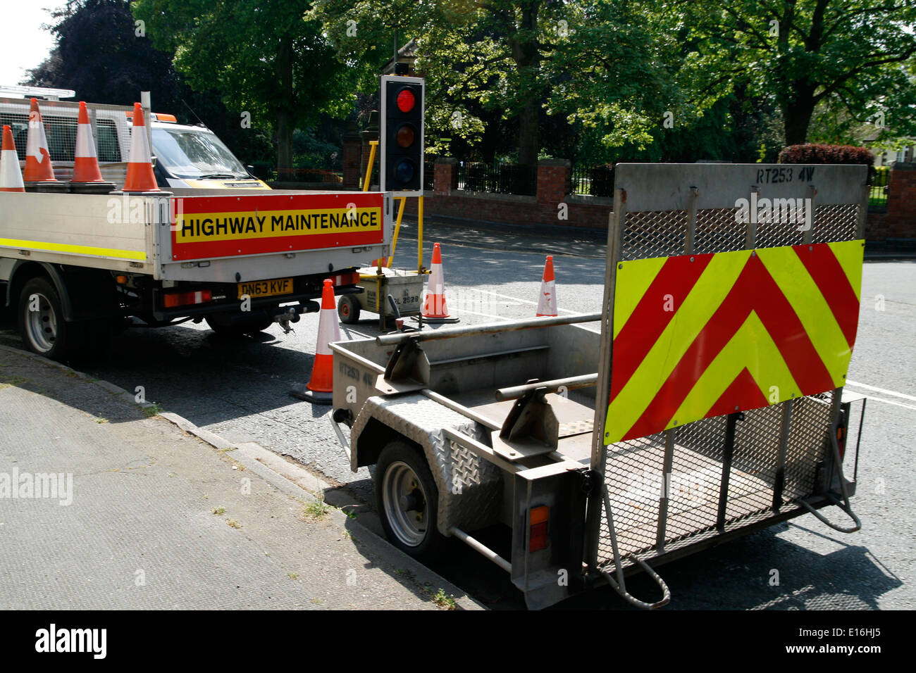 Road Works Traffic Control Worcester Worcestershire England UK Stock ...
