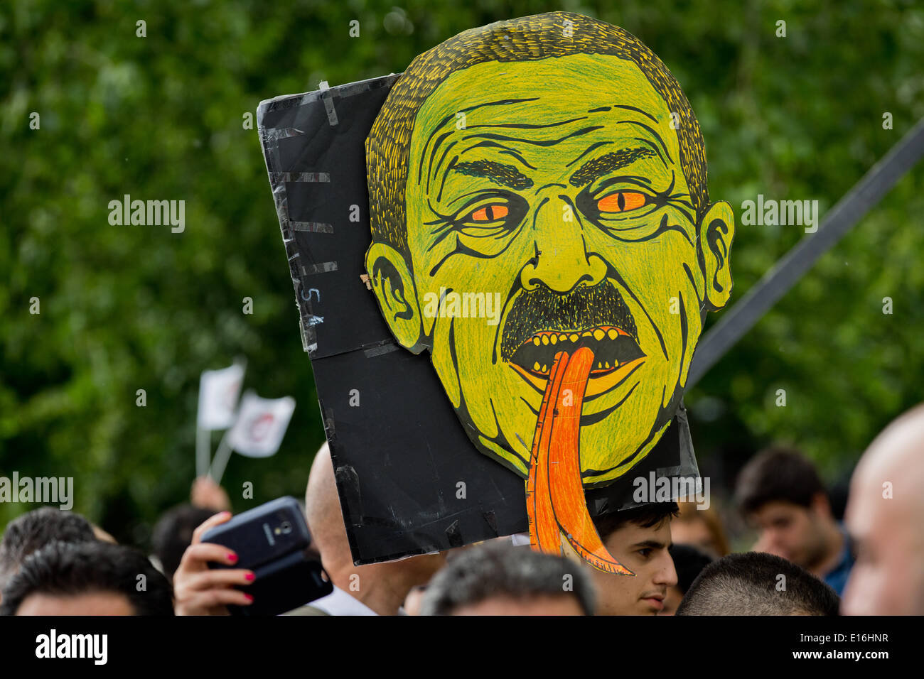 Members of the Alevi community protests against an appearance of ...
