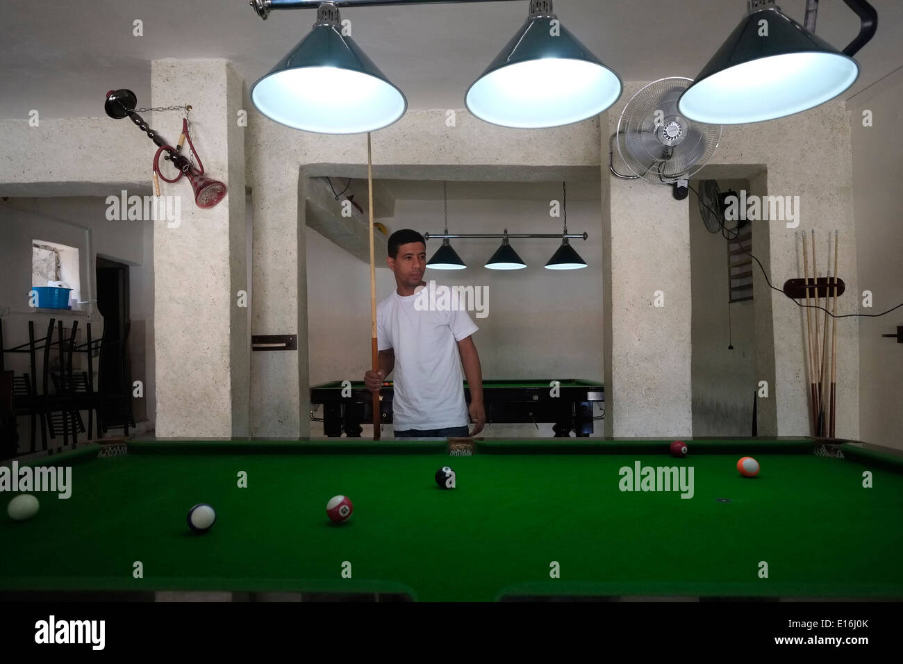Local youngsters playing snooker at a coffeehouse in the Israeli Arab ...
