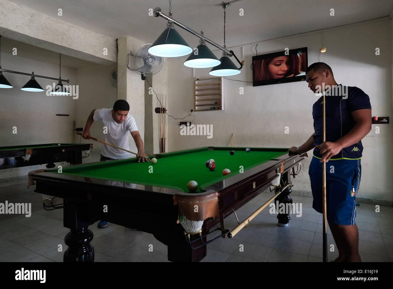 Local youngsters playing snooker at a coffeehouse in the Israeli Arab ...