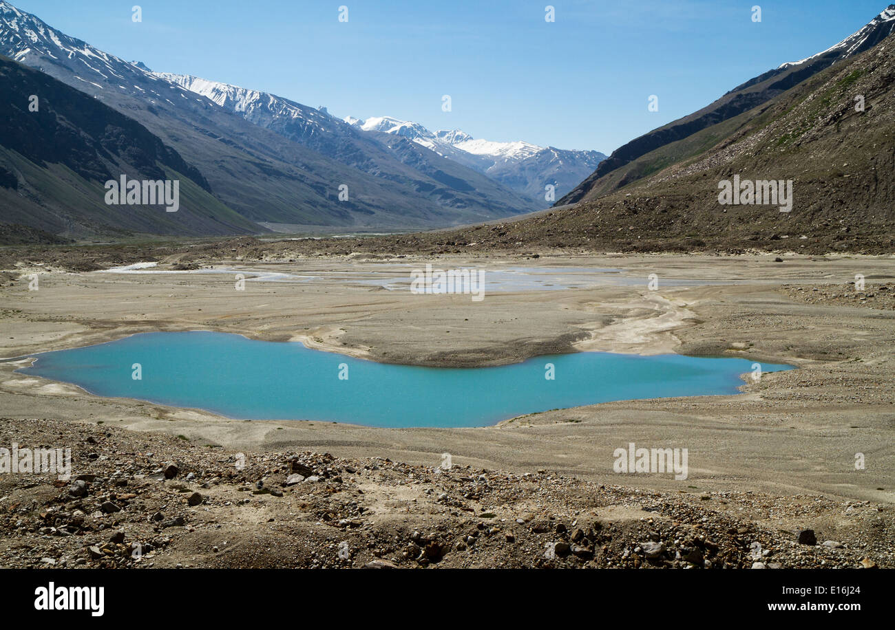 Glacier mountain lake panorama (Zanskar, India Stock Photo - Alamy