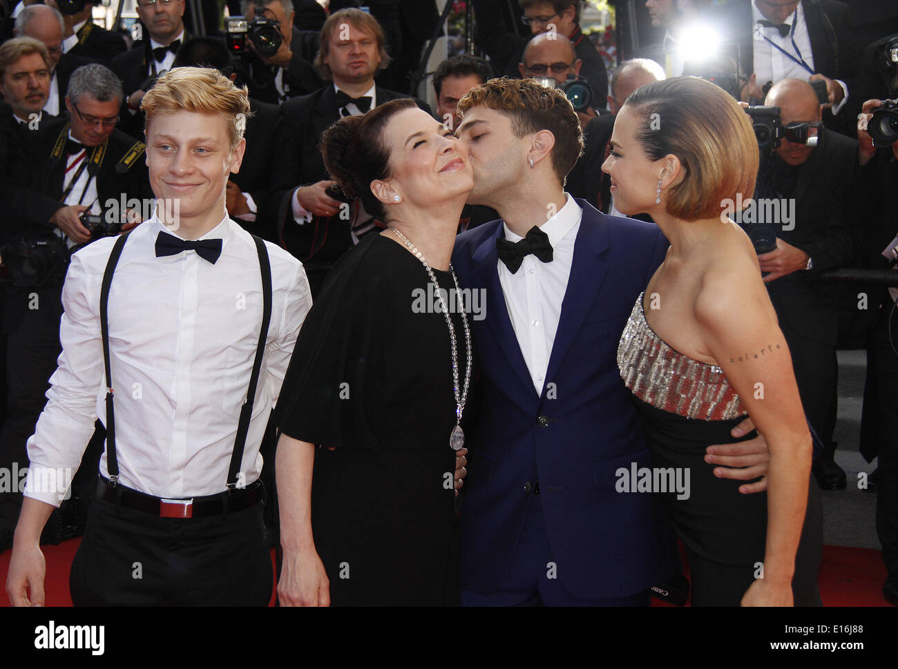 Cannes, France. 24th May, 2014. Actor Antoine-Olivier Pilon, actress ...