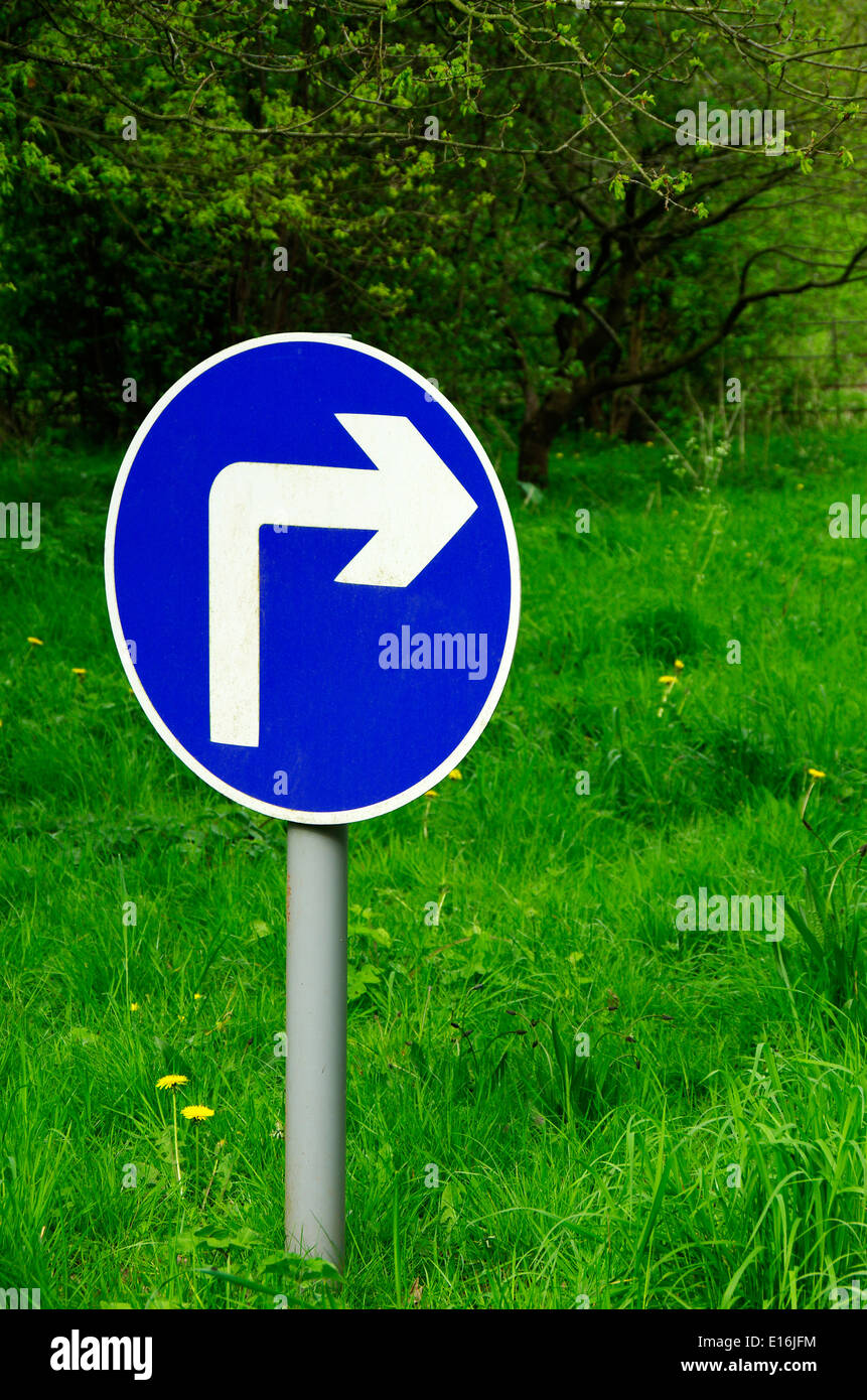 Right Turn Only Road Sign, UK Stock Photo - Alamy