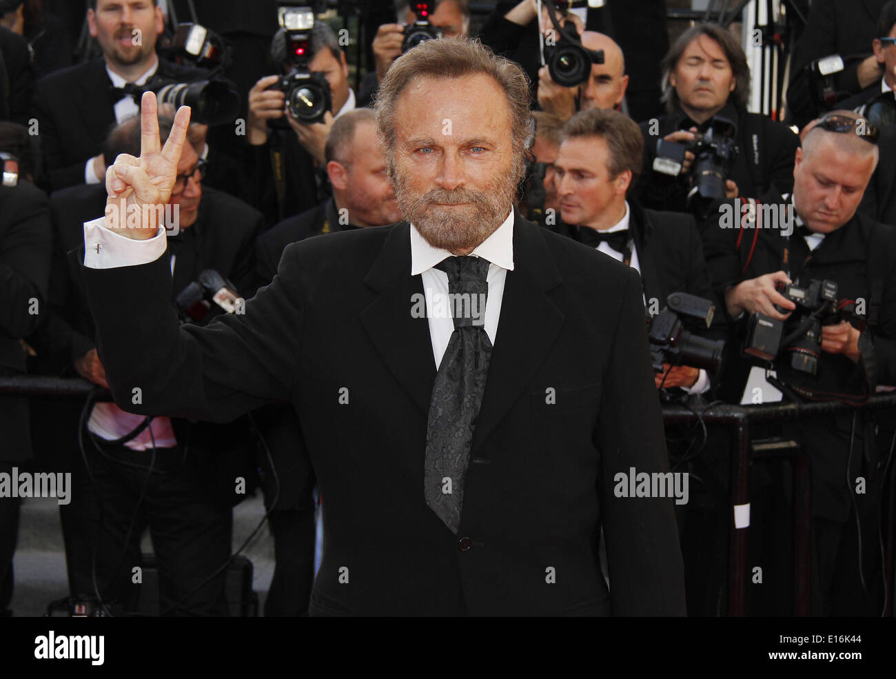 Cannes, France. 24th May, 2014. Italian actor Franco Nero arrives for ...