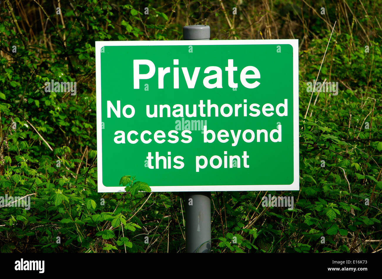 Private No Unauthorised Access Beyond This Point Sign, UK Stock Photo ...