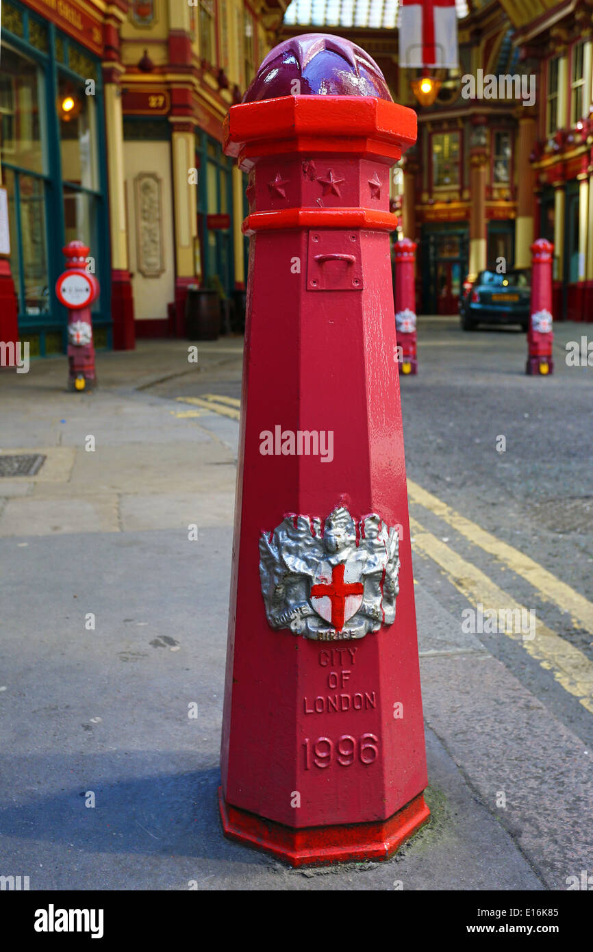 City of London bollard at Leadenhall Market, London, England Stock ...